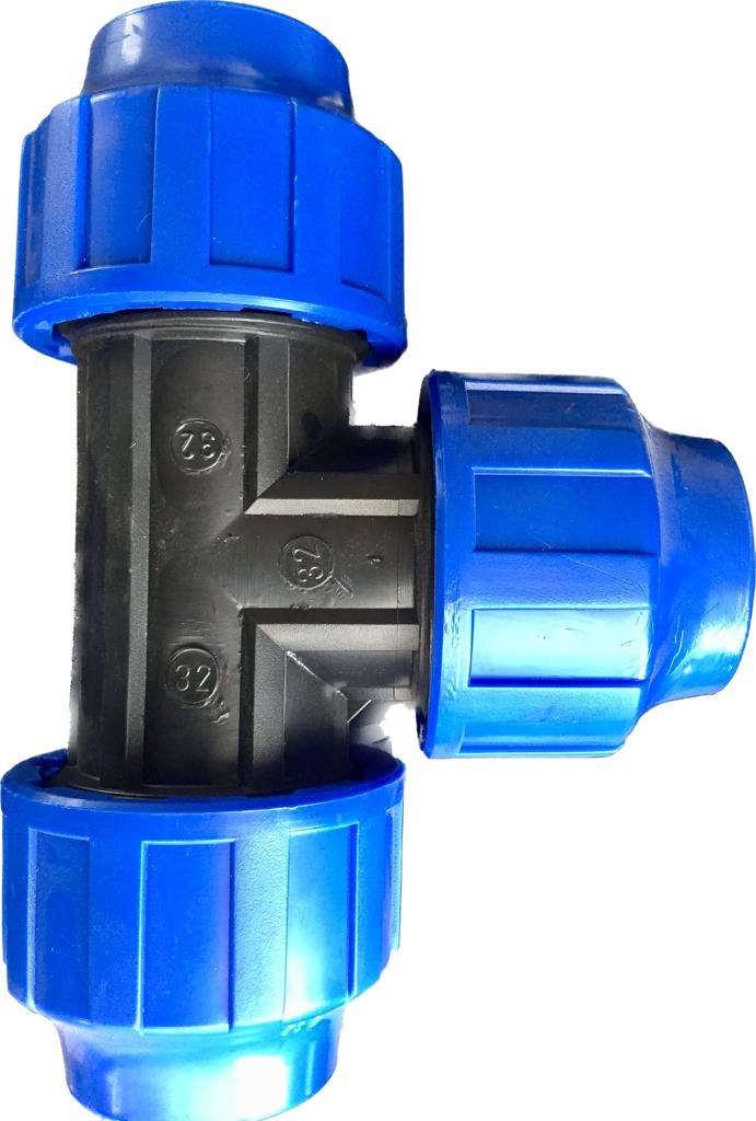 TEE RÁPIDA COMPRESIÓN 32mm PN 16 - TERMOFUSIÓN